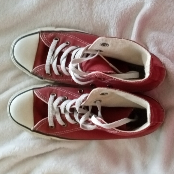 Converse | Shoes | Brick Red Vintage 9s High Top Metal And Leather ...